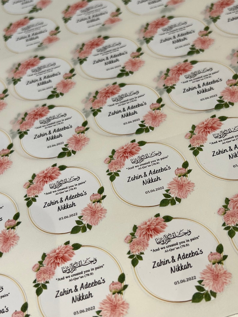 Personalised Wedding/nikkah Stickers - Etsy
