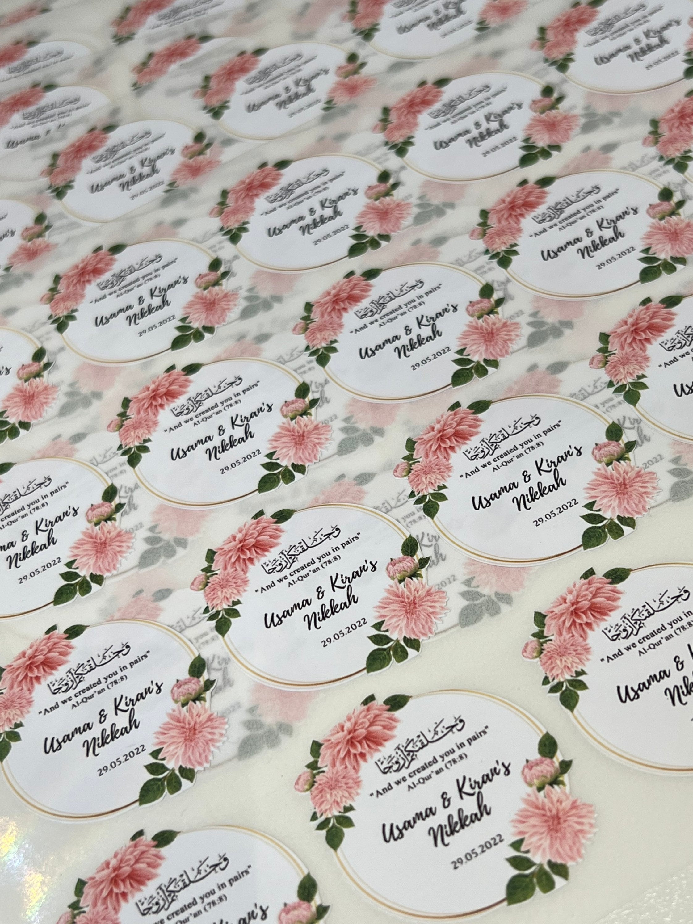 Personalised Wedding/nikkah Stickers - Etsy