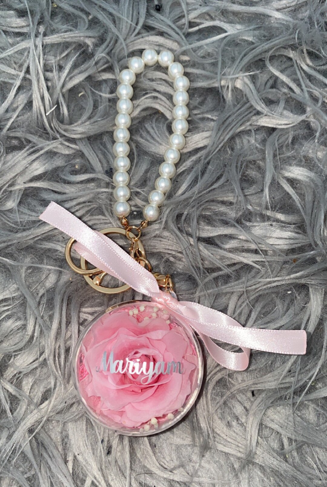 Timeless Rose Keychain - Pink - Etsy