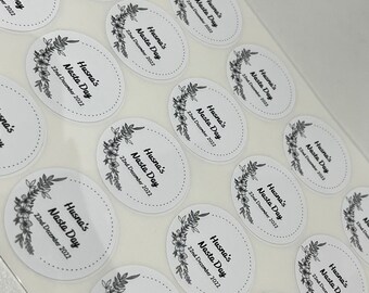 Personalised Nikkah Wedding Stickers, Floral Stickers, Wedding Favour ...