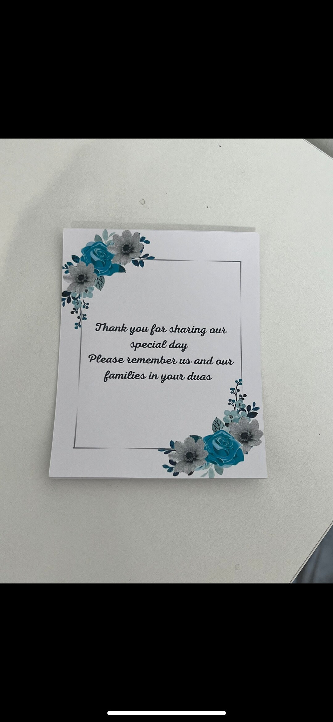 Personalised Duaa Cards Silver & Teal - Etsy