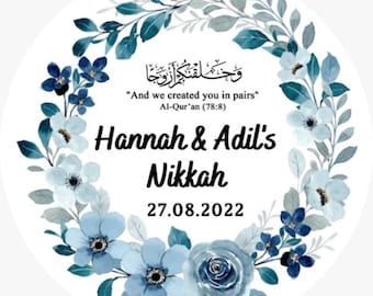 Personalised Nikkah/wedding Stickers - Etsy