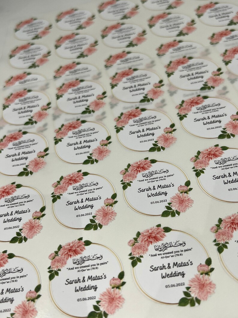 Personalised Wedding/nikkah Stickers - Etsy