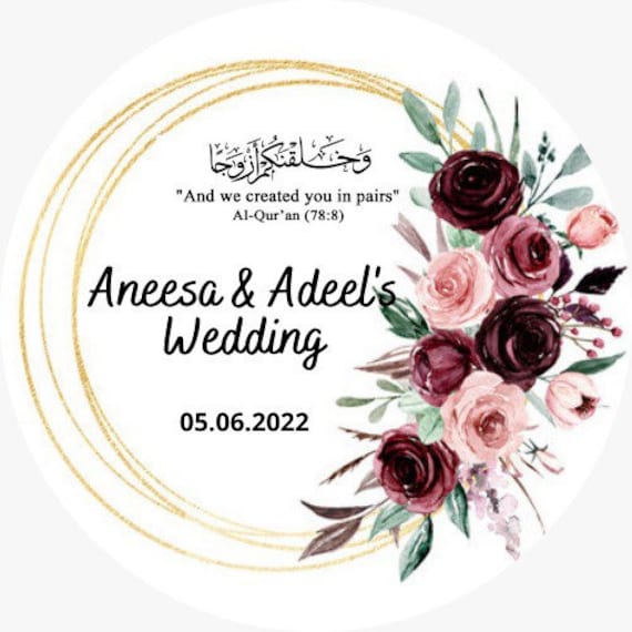 Personalised Wedding/nikkah Stickers - Etsy