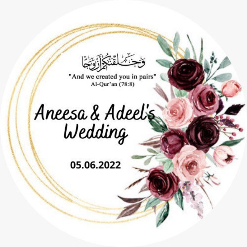 Personalised Wedding/nikkah Stickers - Etsy