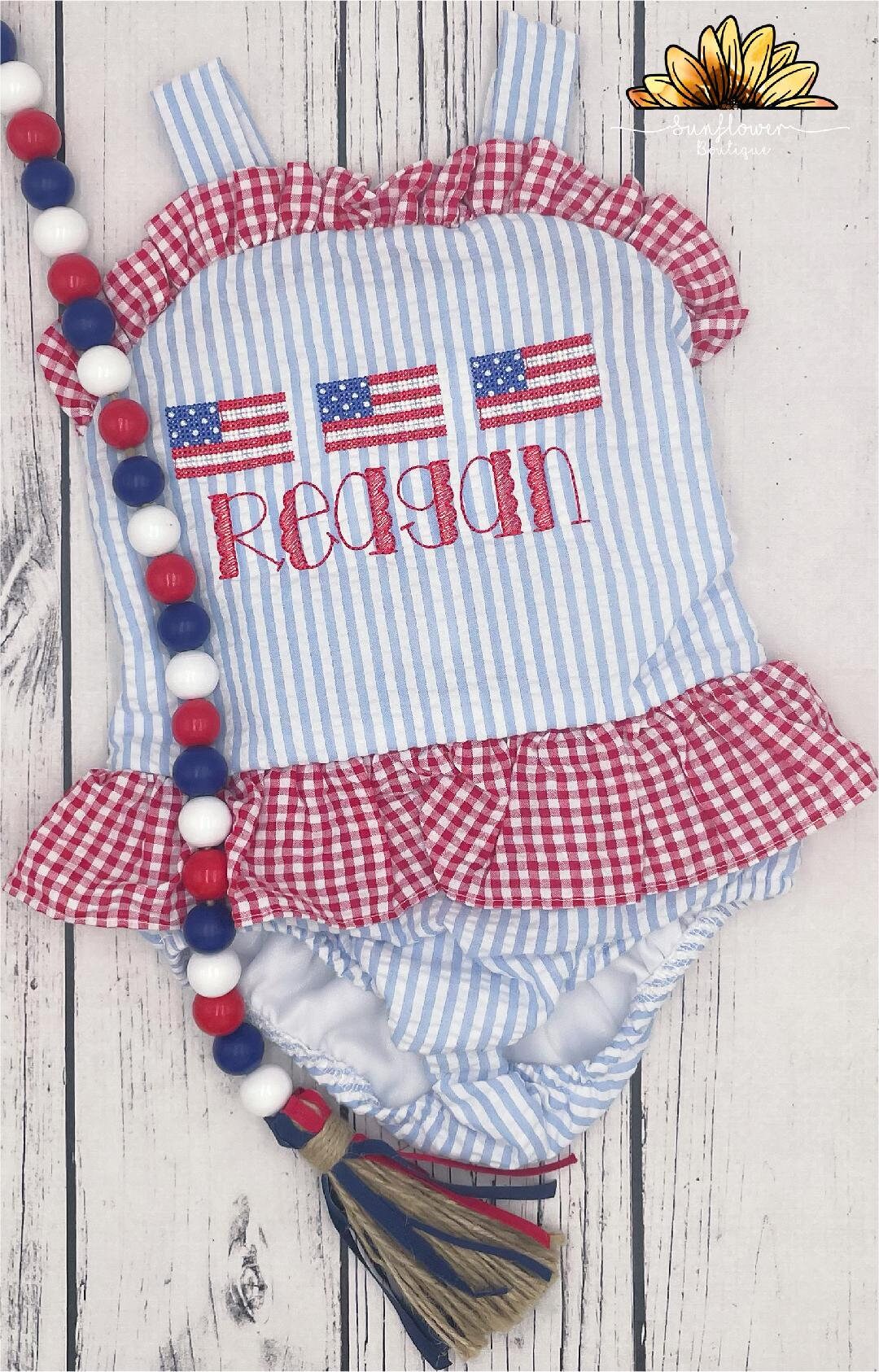 Patriotic One-piece Bathing Suit/memorial Day Bathing Suit/ Fourth of ...