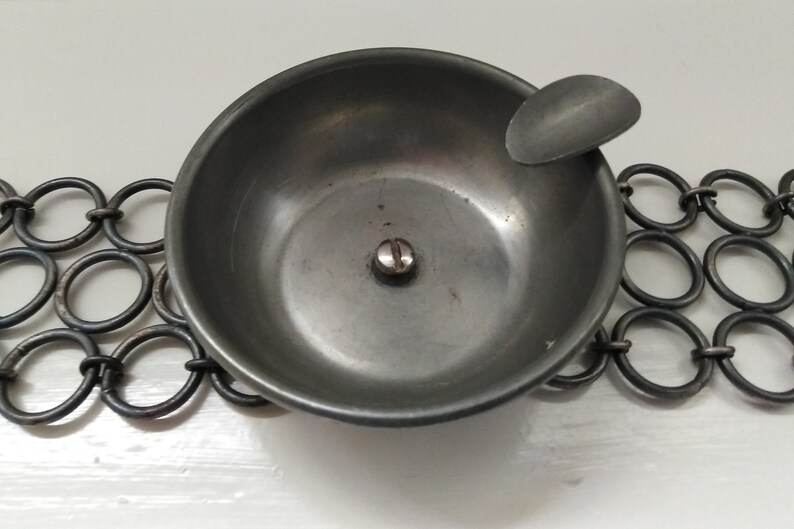 Vintage Pewter Ashtray, Pewter Chain Mail Ashtray, Vintage Chanill ...