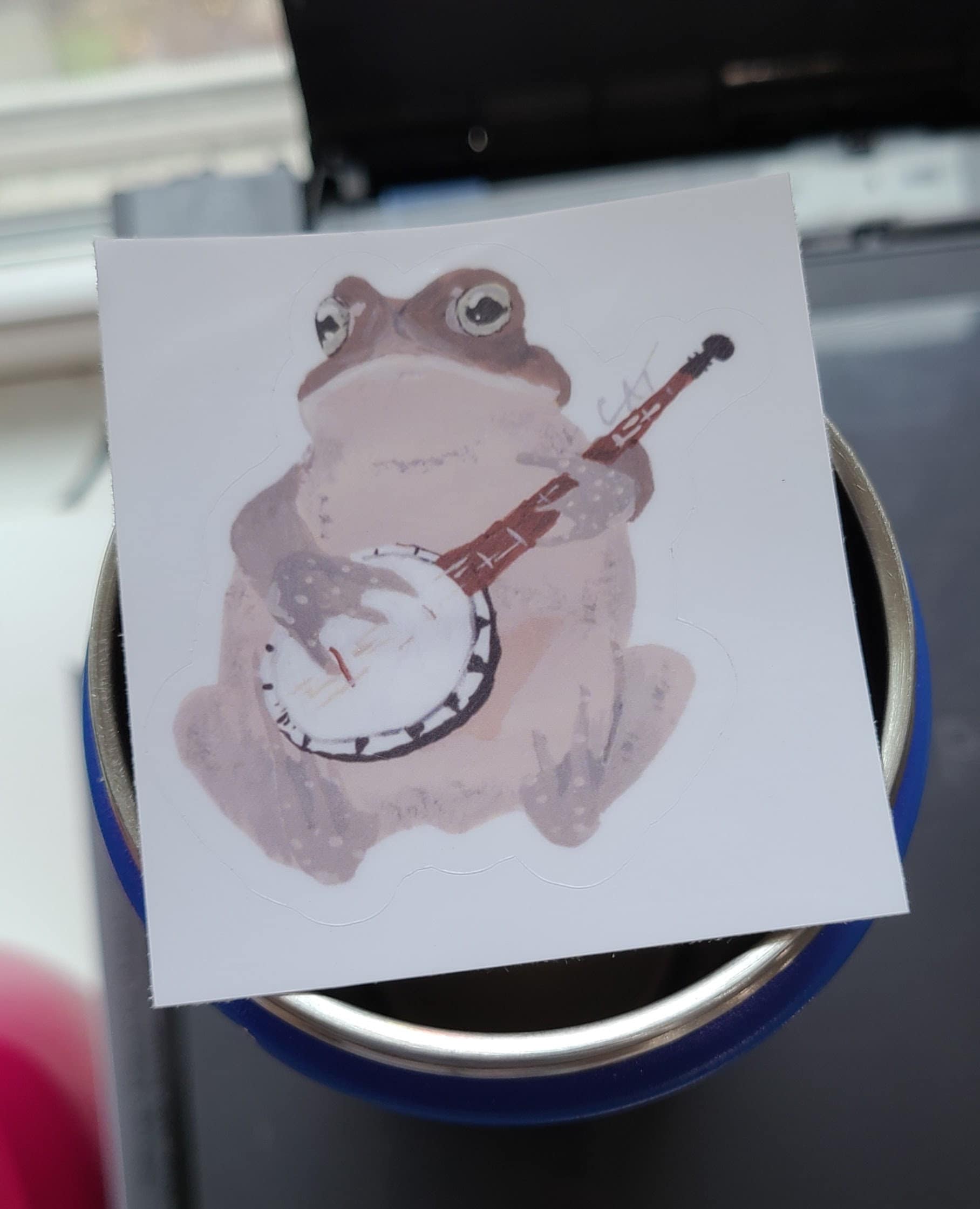 Toad Playing Banjo Sticker - Etsy