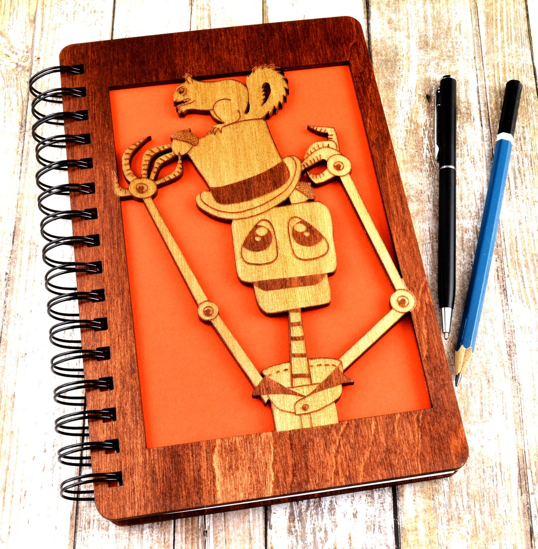 Robot Journal, Robot Sketchbook, Laser Cut Journal, Laser Cut ...
