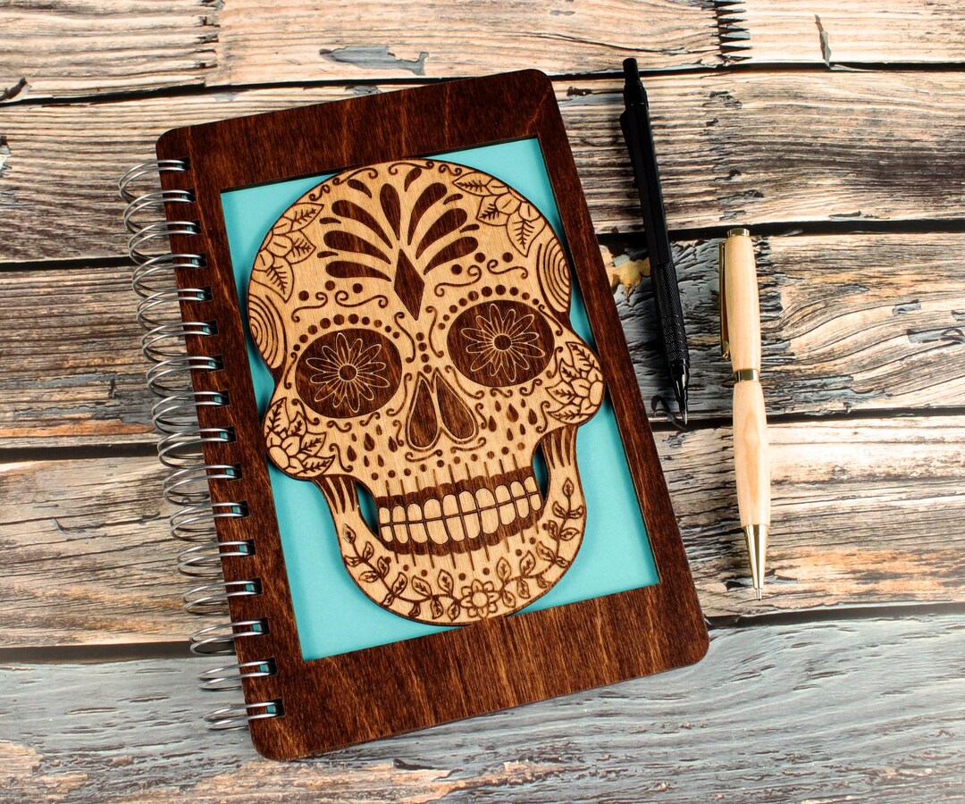 Sugar Skull Journal, Sugar Skull Sketchbook, Laser Cut Journal, Laser ...