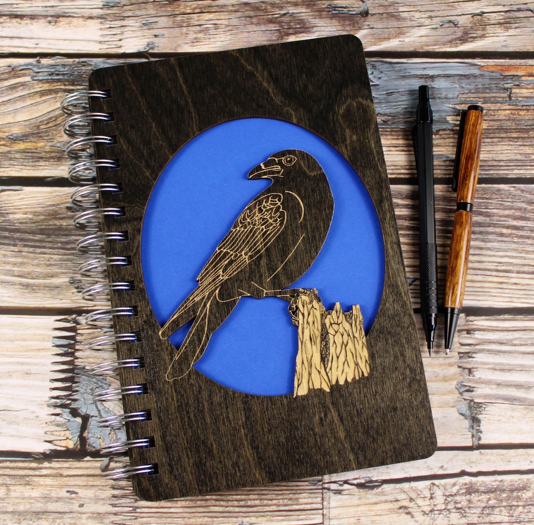 Crow Journal, Crow Sketchbook, Laser Cut Journal, Laser Cut Sketchbook ...