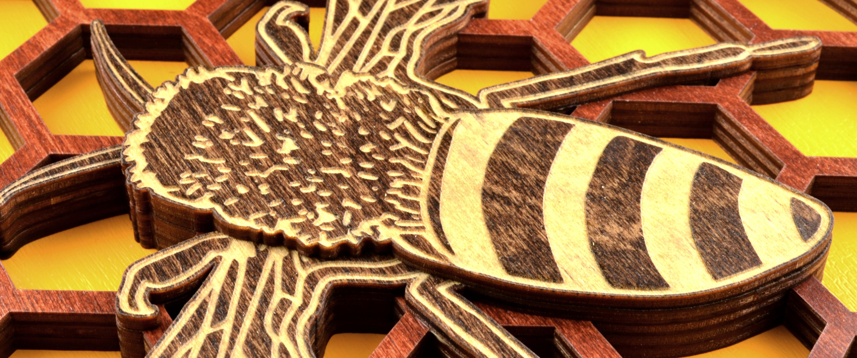 Bee Plaque, Wall Plaque, Layered Plaque, Layered Bee Plaque, Wooden Bee ...