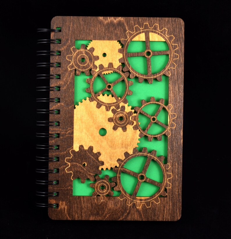 Gear Journal, Gear Sketchbook, Laser Cut Journal, Laser Cut Sketchbook ...