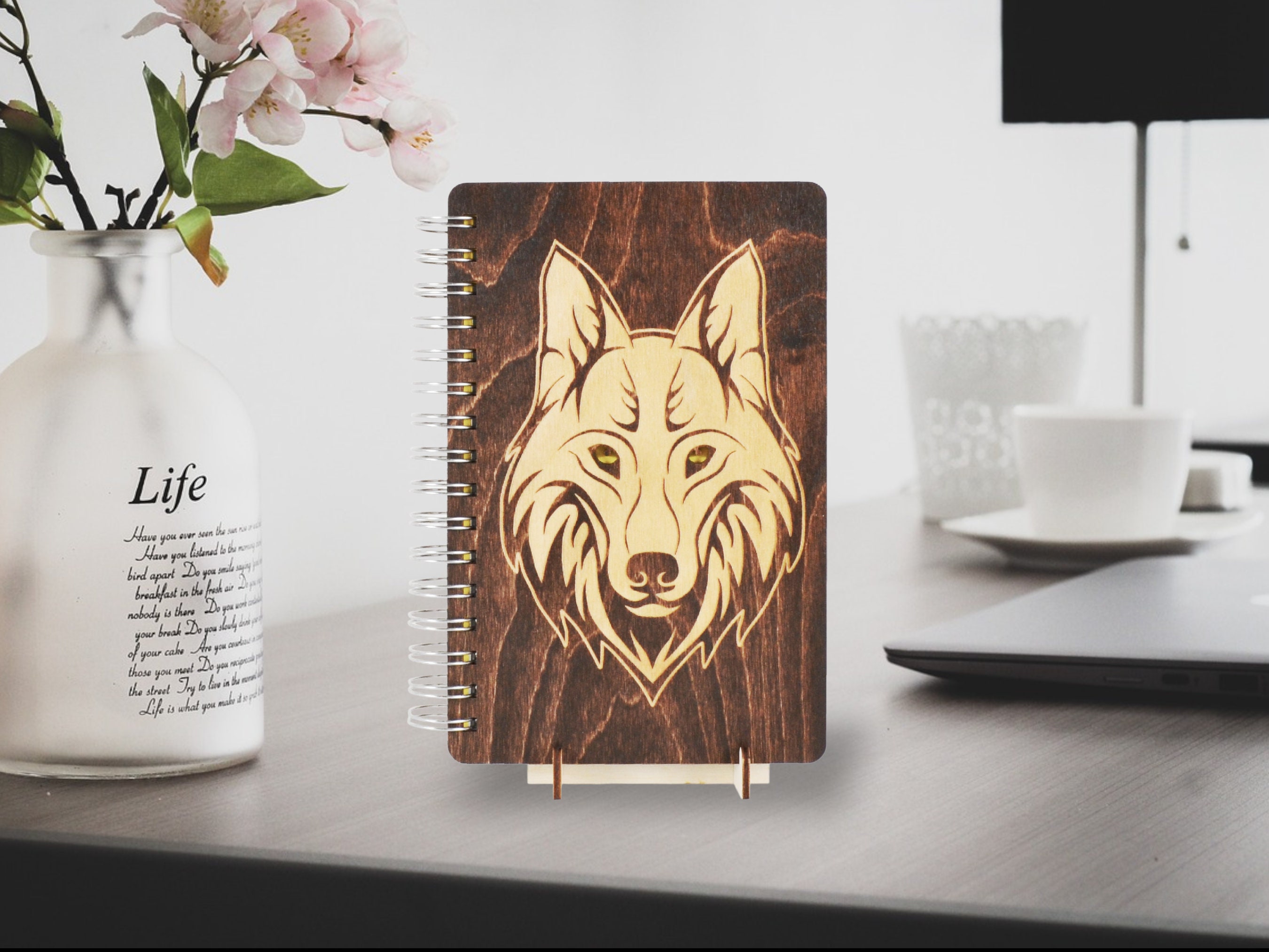 Wolf Journal, Wolf Sketchbook, Laser Cut Journal, Laser Cut Sketchbook ...