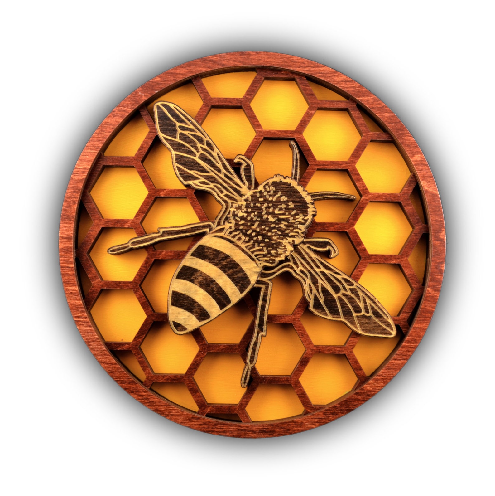 Bee Plaque, Wall Plaque, Layered Plaque, Layered Bee Plaque, Wooden Bee ...