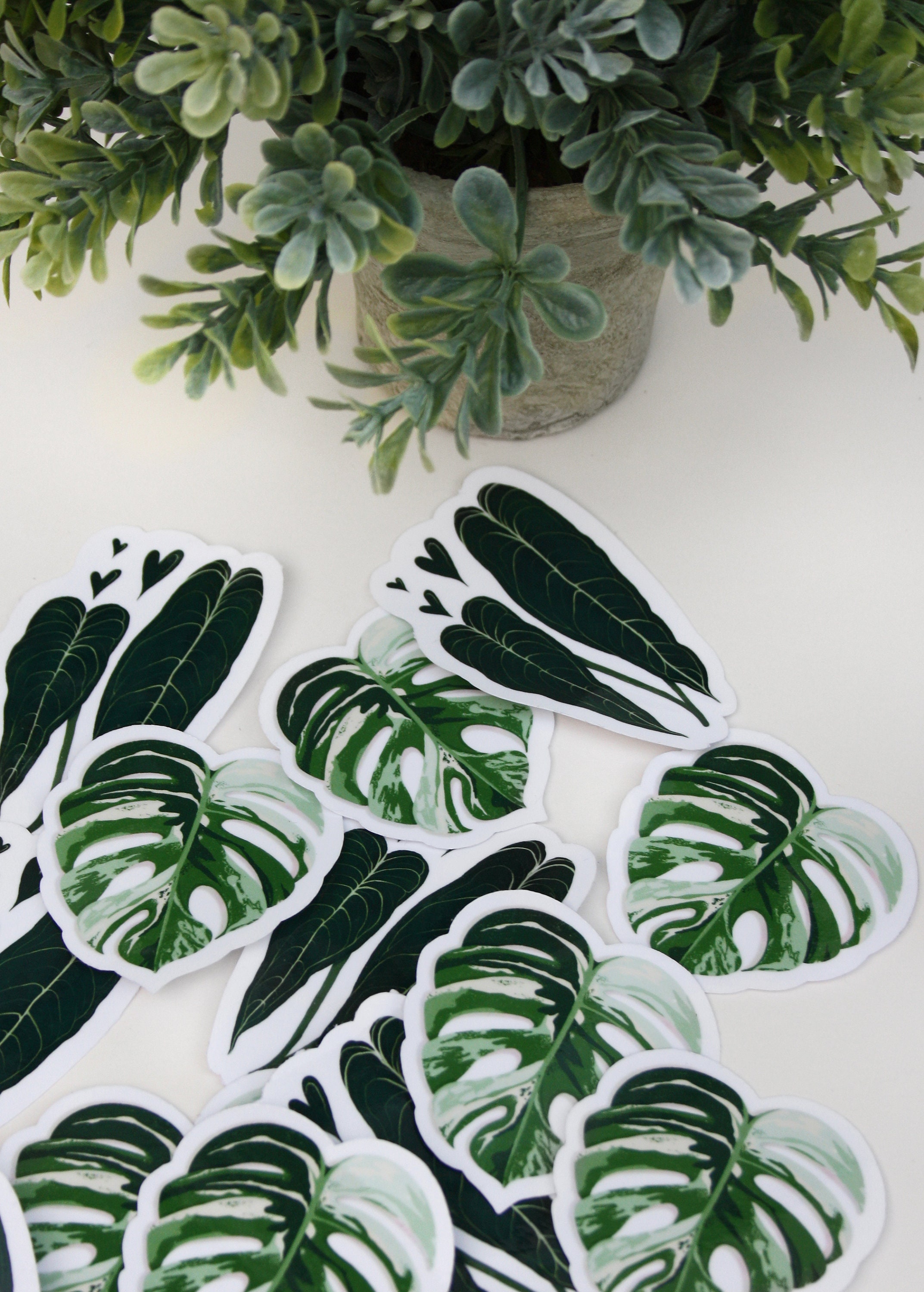 2-Pack Leafy Sticker Bundle Waterproof Die-Cut Glossy Vinyl | Etsy