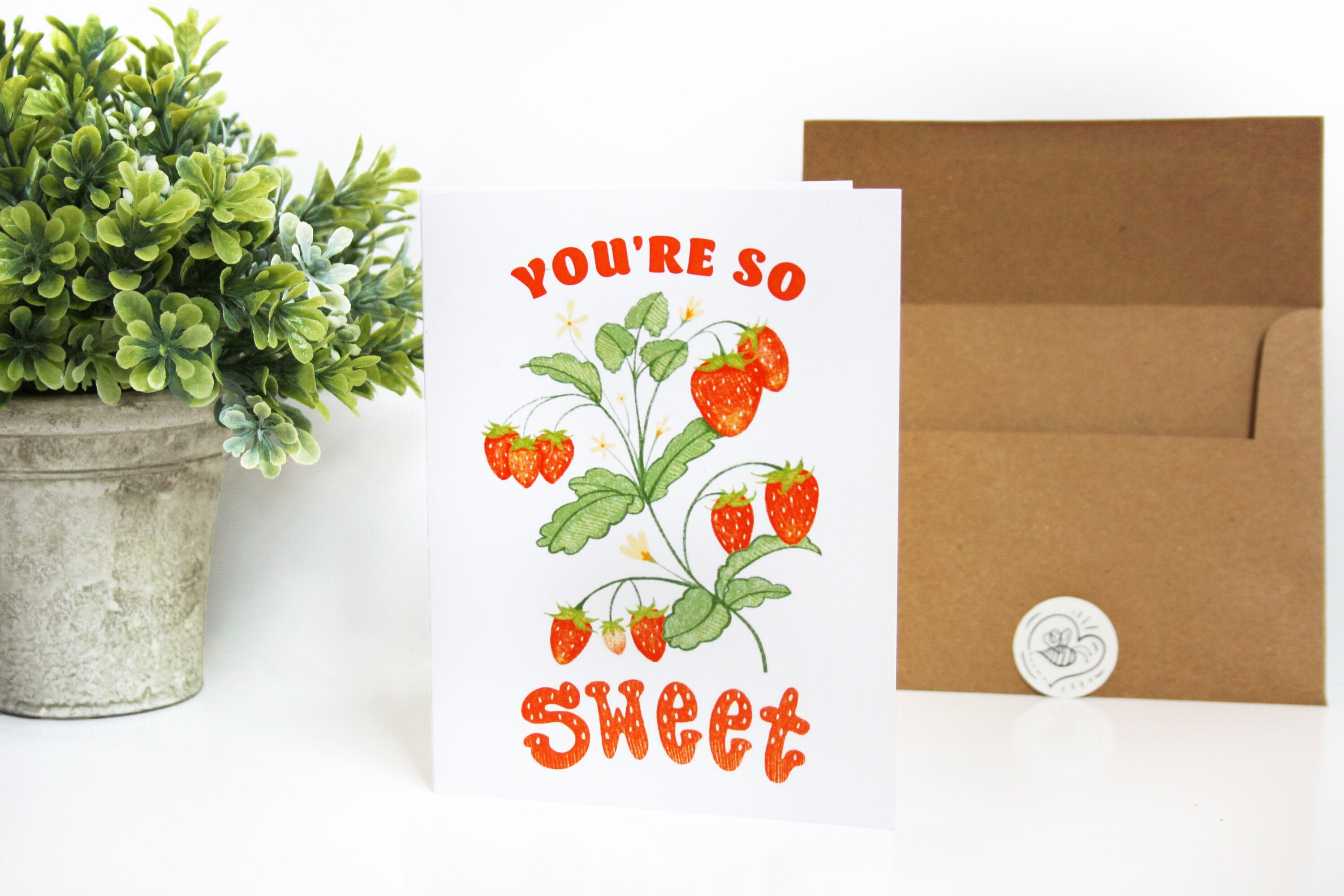 You're so Sweet Blank Greeting Card With Kraft Envelope 4.25 X 5.5 ...