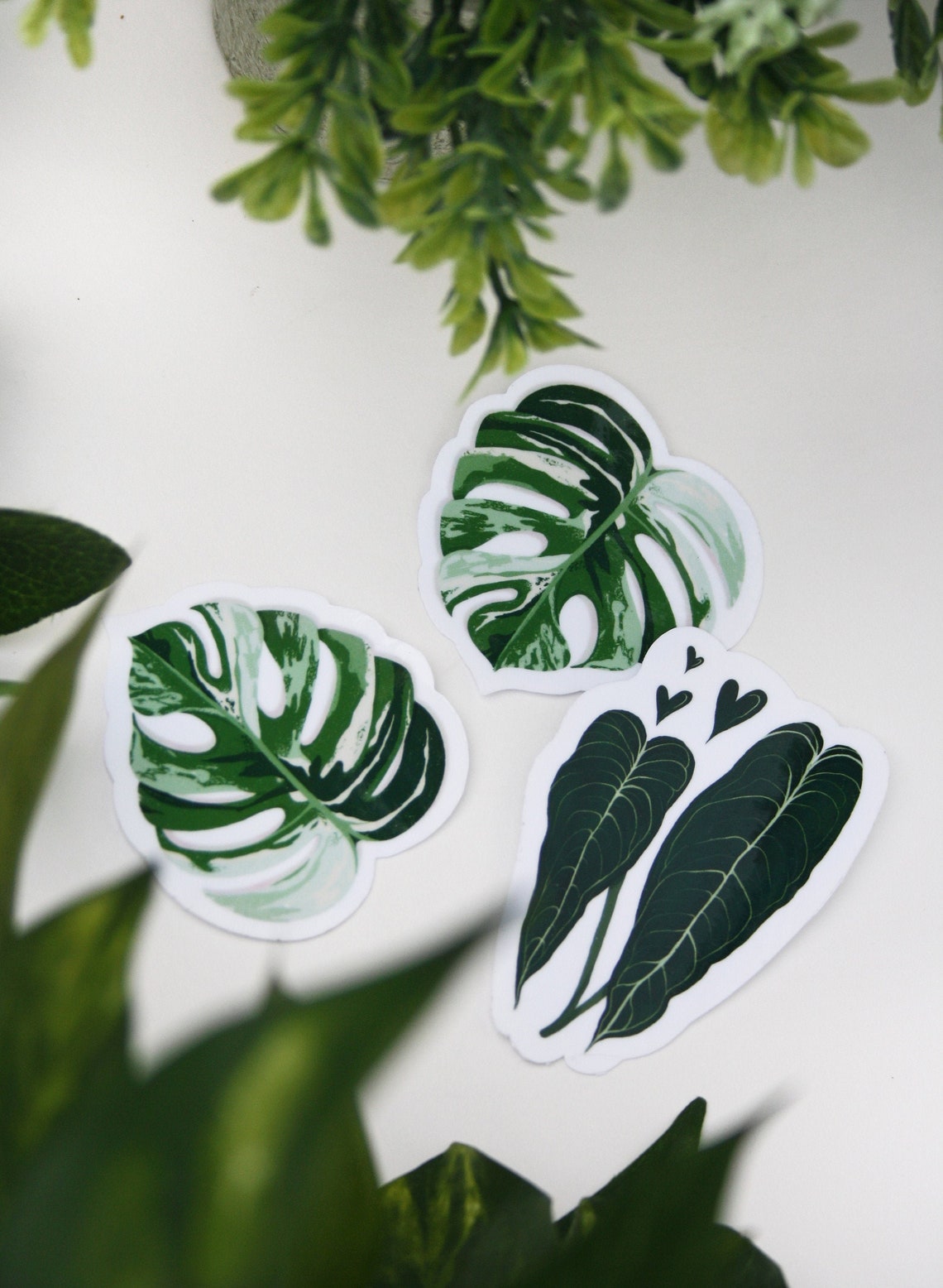 2-pack Leafy Sticker Bundle Waterproof Die-cut Glossy Vinyl - Etsy