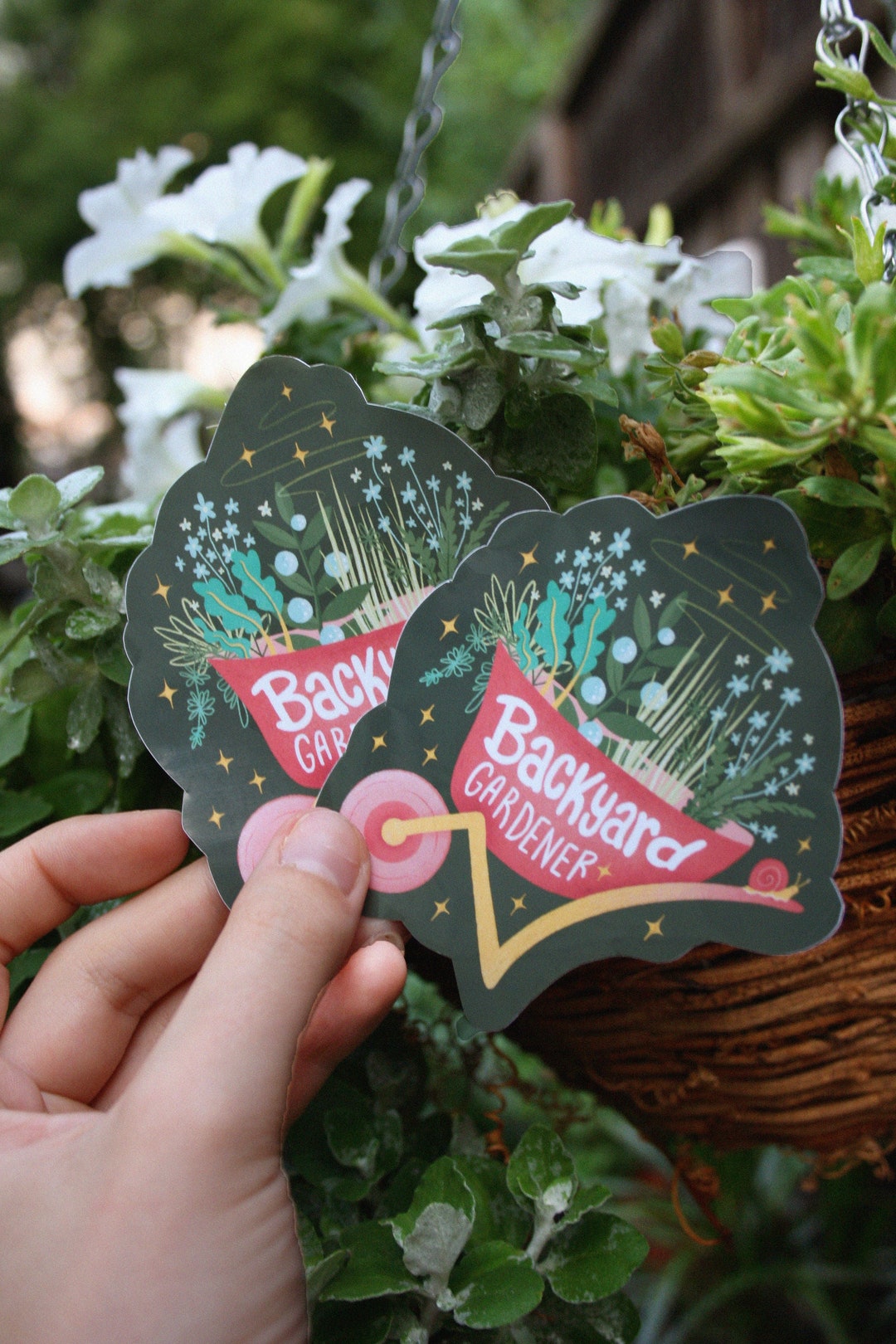 Illustrated Vinyl Sticker Backyard Gardener Gardening Waterproof Die ...