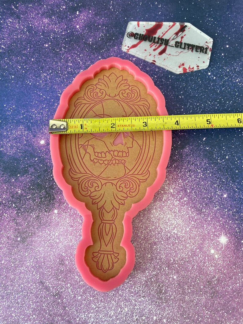 Skull Hand Mirror Tray Mold - Etsy