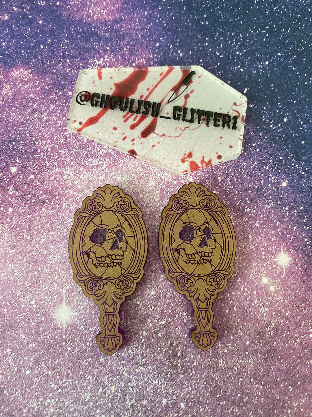 Skull Hand Mirror Barrette Mold - Etsy