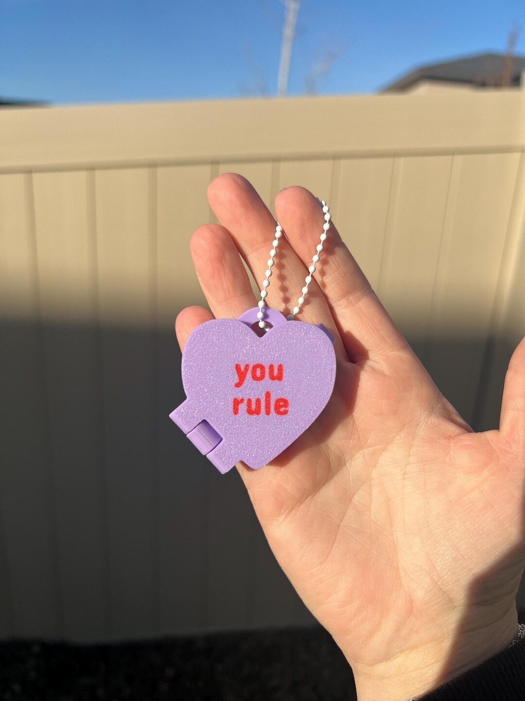 You Rule 3D Printed Heart Locket Keychain - Etsy