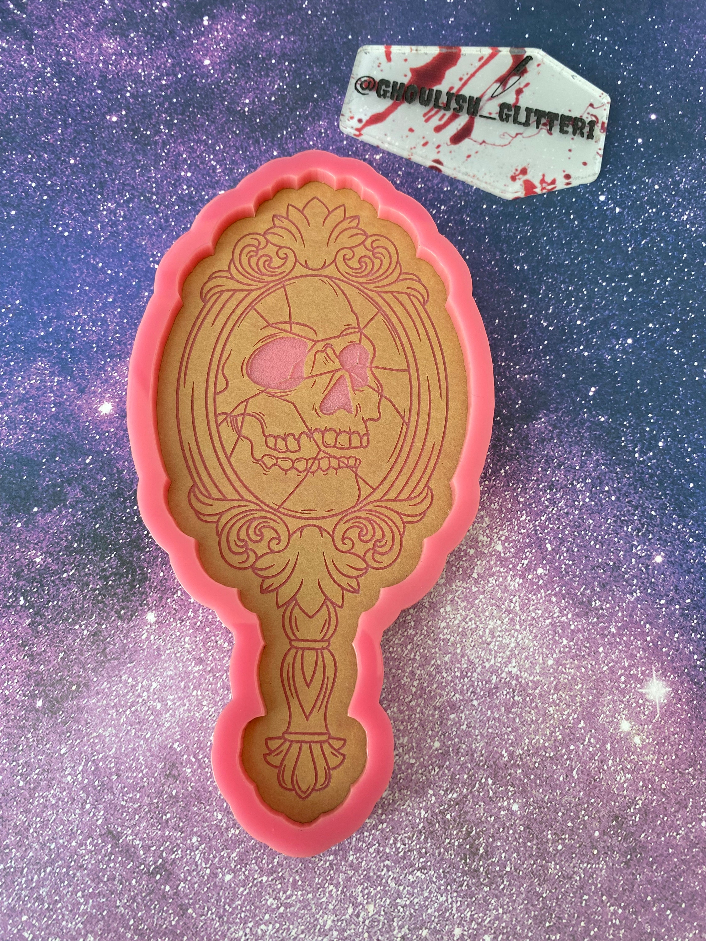Skull Hand Mirror Tray Mold - Etsy