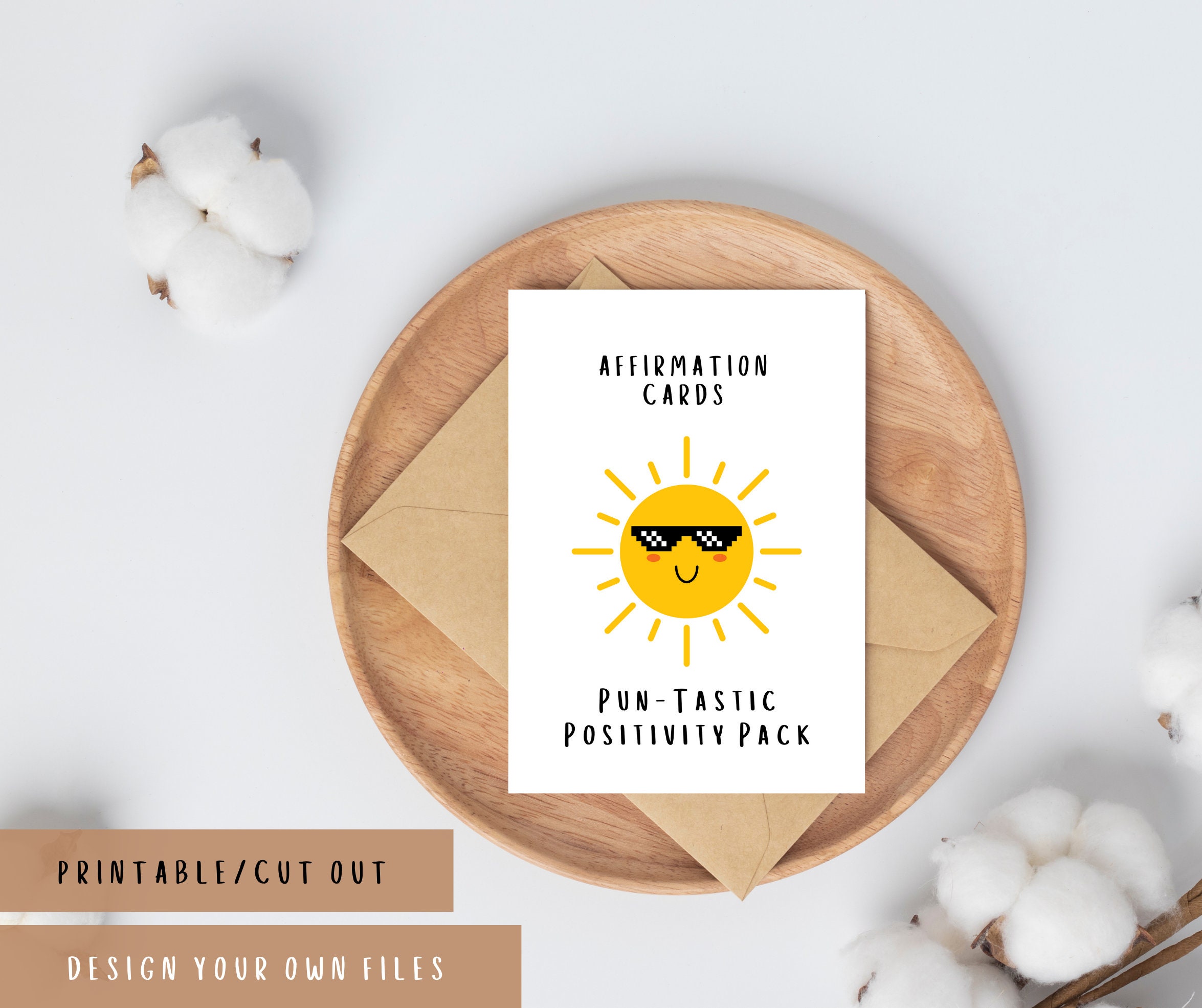 Pun Affirmation Cards | Instant Download | 26 Printable Affirmations ...