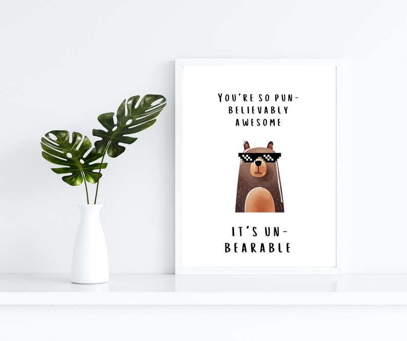 Pun Affirmation Cards | 26 Printable Cards, Canva Templates (instant ...