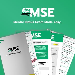 Ezmse: Mental Status Exam Sheets, MSE Writing Guide, MSE Checklist, and ...