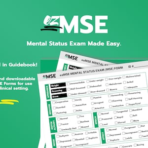 Mental Status Exam (MSE) Guidebook: Checklist, Forms, and Examples ...