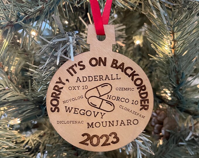 Pharmacy Christmas Ornament Sorry, It's on Backorder. Wooden Tree ...