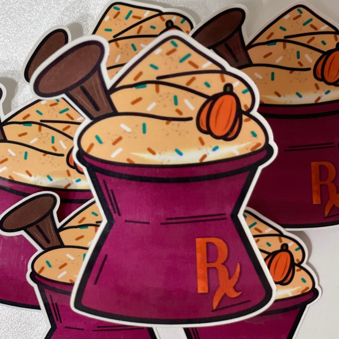 Autumn Pharmacy Sticker! Mortar and Pestle Pumpkin Spice Latte. 2.7 ...