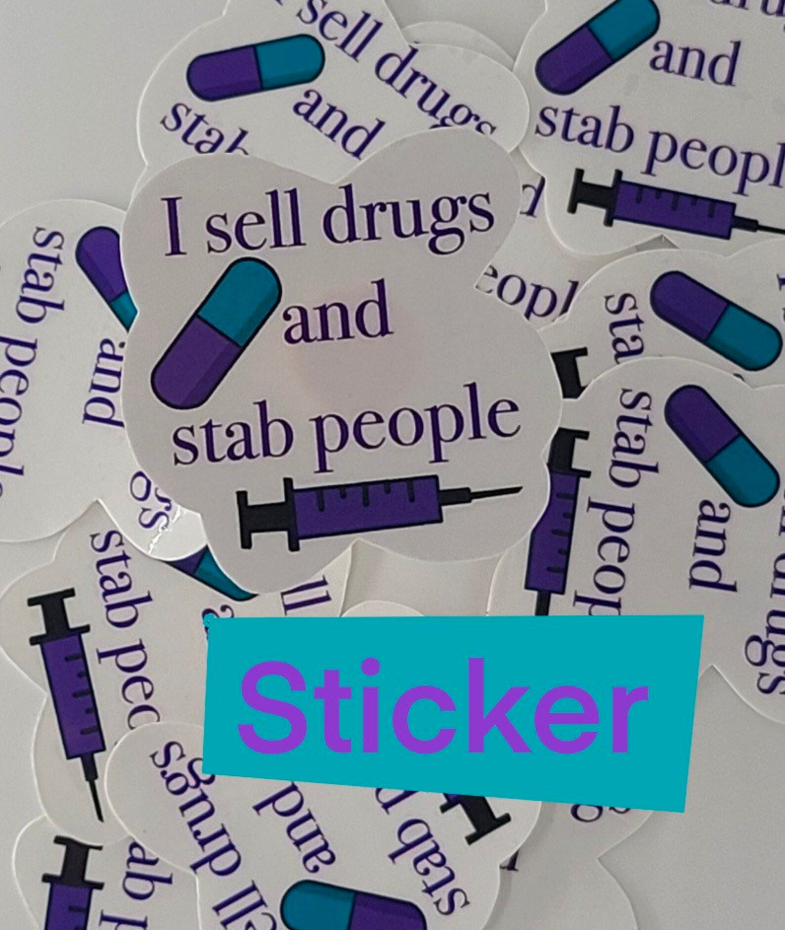 Pharmacy Funny Sticker I Sell Drugs and Stab People - Etsy