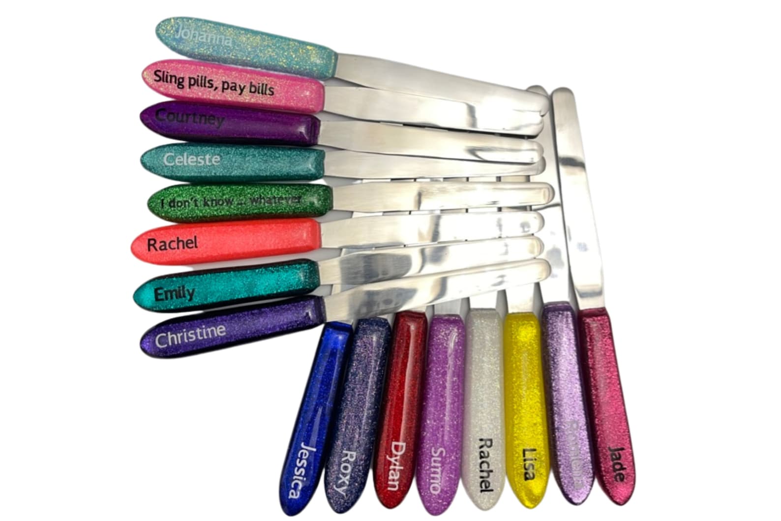 9in Tapered Spatula Glitter Personalized Ultra Fine Glitter Pharmacy ...