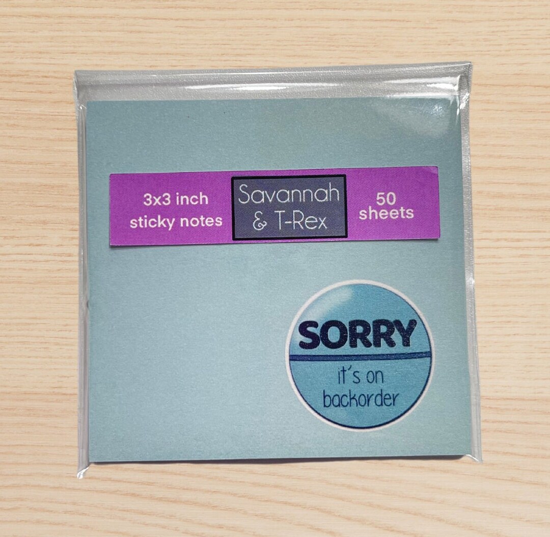 Pharmacy Backorder Post-it Notes, 3x3 Inch, "sorry, It's on Backorder ...