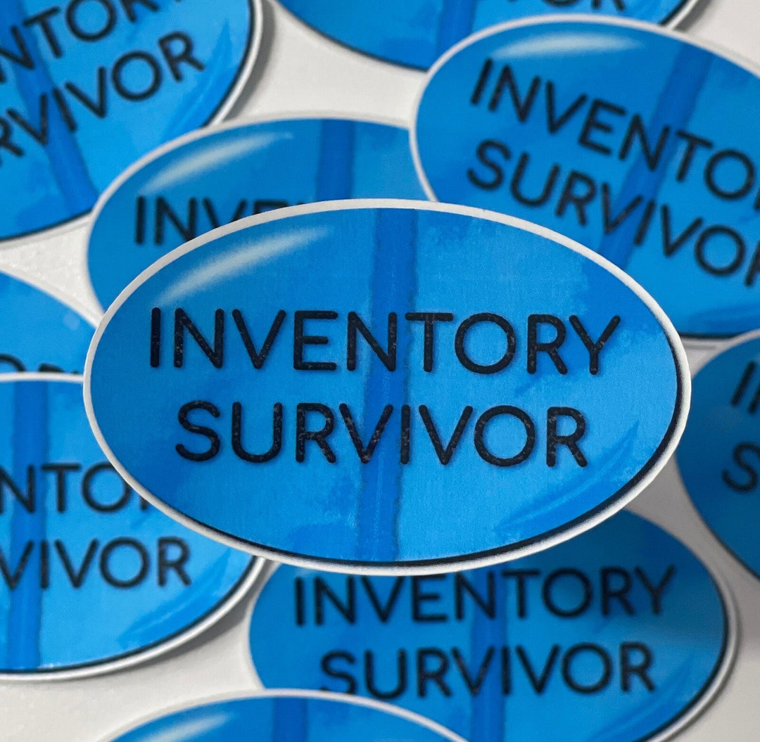 Funny Pharmacy Sticker inventory Survivor 2.5 Inches Wide. Blue Tablet ...