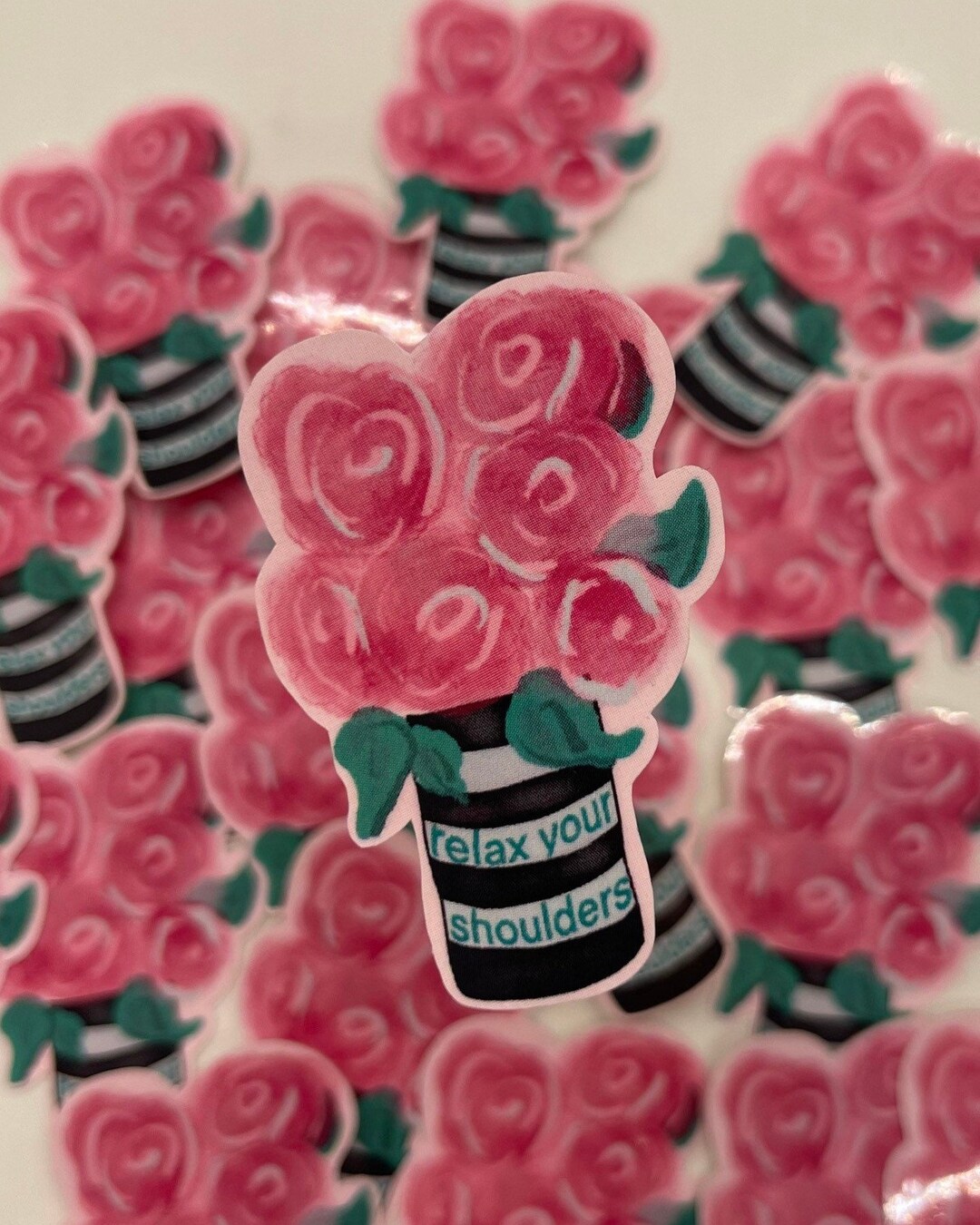 Posture Motivation Sticker 2 Inches High. Relax Your - Etsy