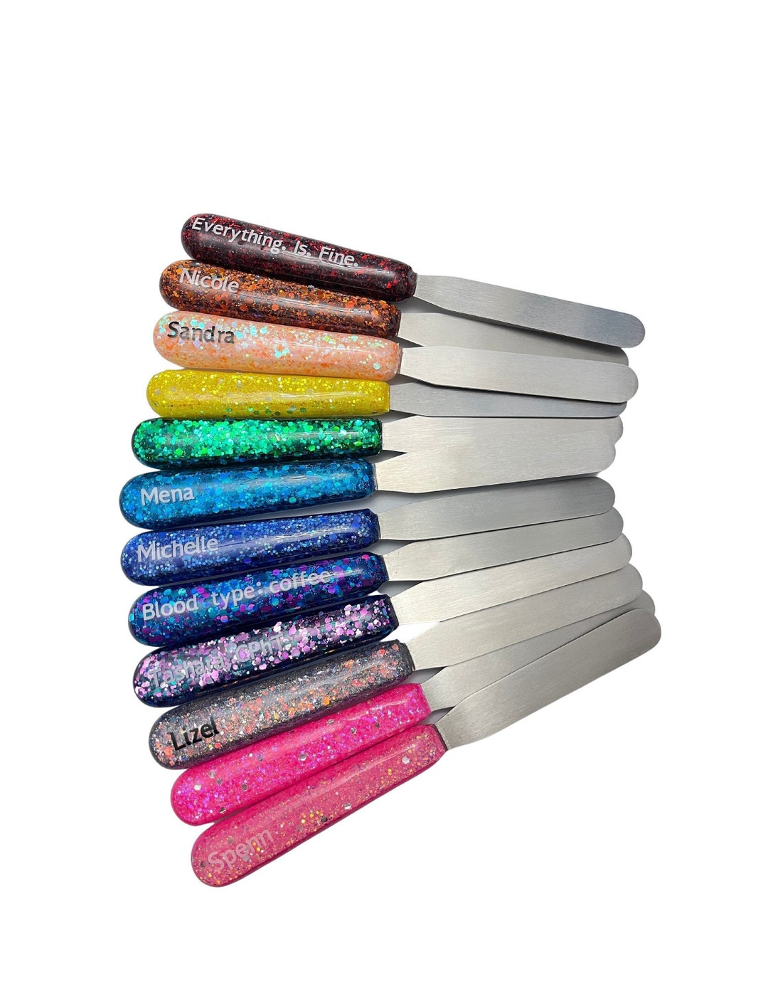 Pharmacy Custom Spatula 8 Inch Rx Chunky Mixed Sized Glitter ...