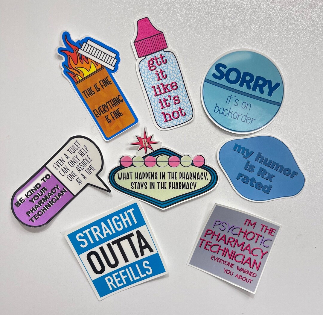 Snarky Pharmacy Technician Sticker Pack! 8 Cpht Sticker Favorites ...