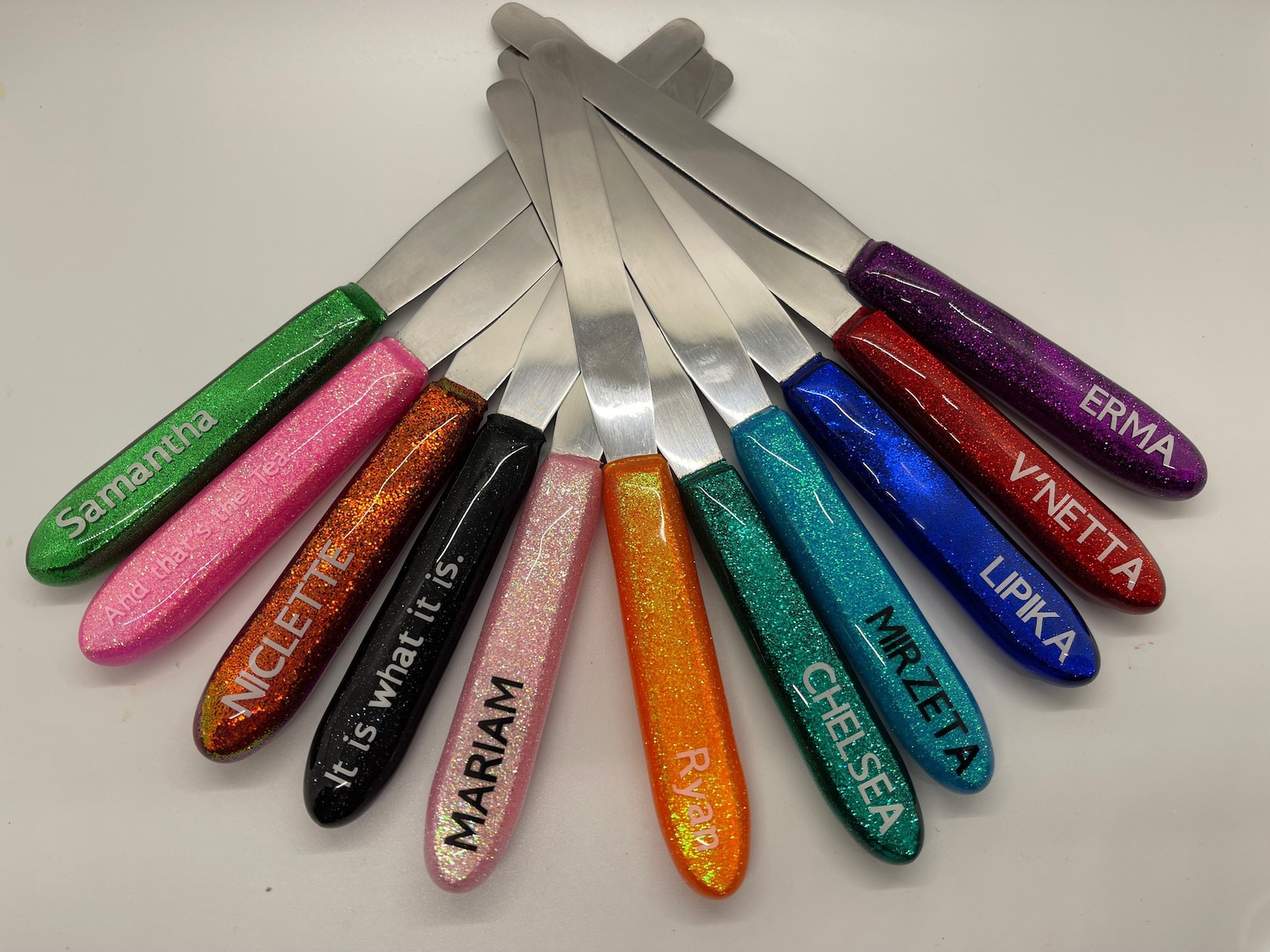 9in Tapered Spatula Glitter Personalized Ultra Fine Glitter Pharmacy ...