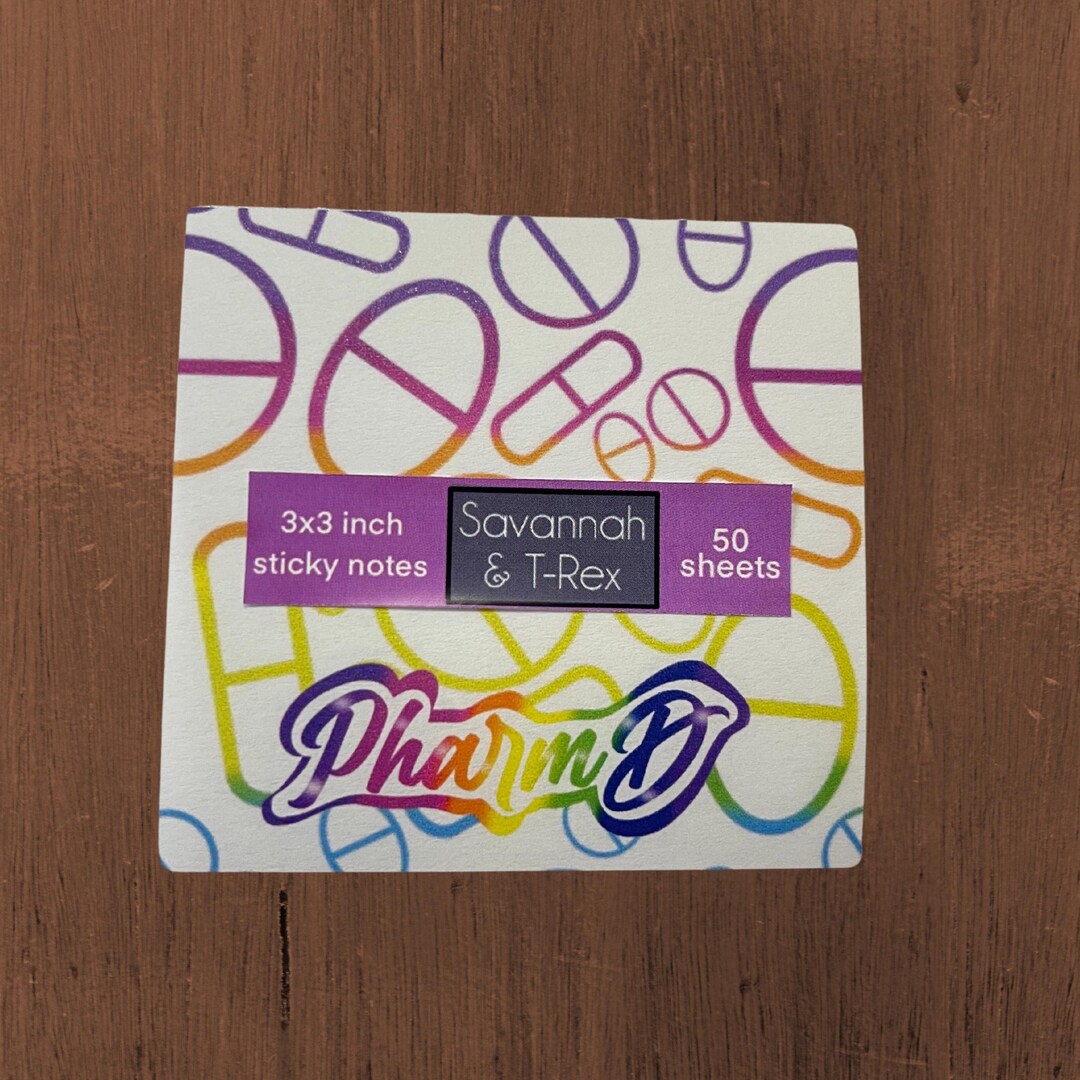 Pharmacy Rx Gift Sticky Notes, 3x3 Inch, Pharmd, Rph, Pharmacist ...