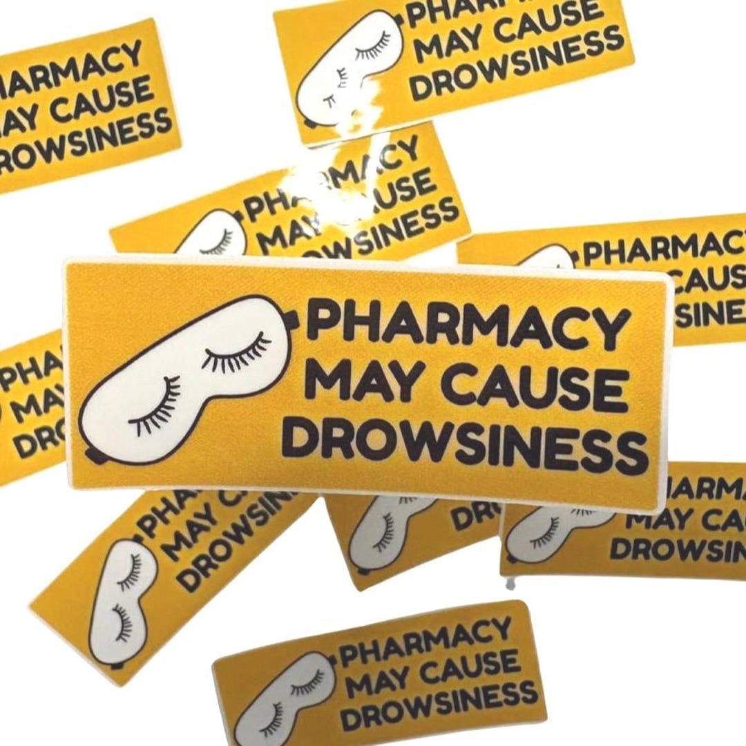 Pharmacy Humor Sticker! 2.5 Inches Wide. Yellow Pharmacy May Cause ...