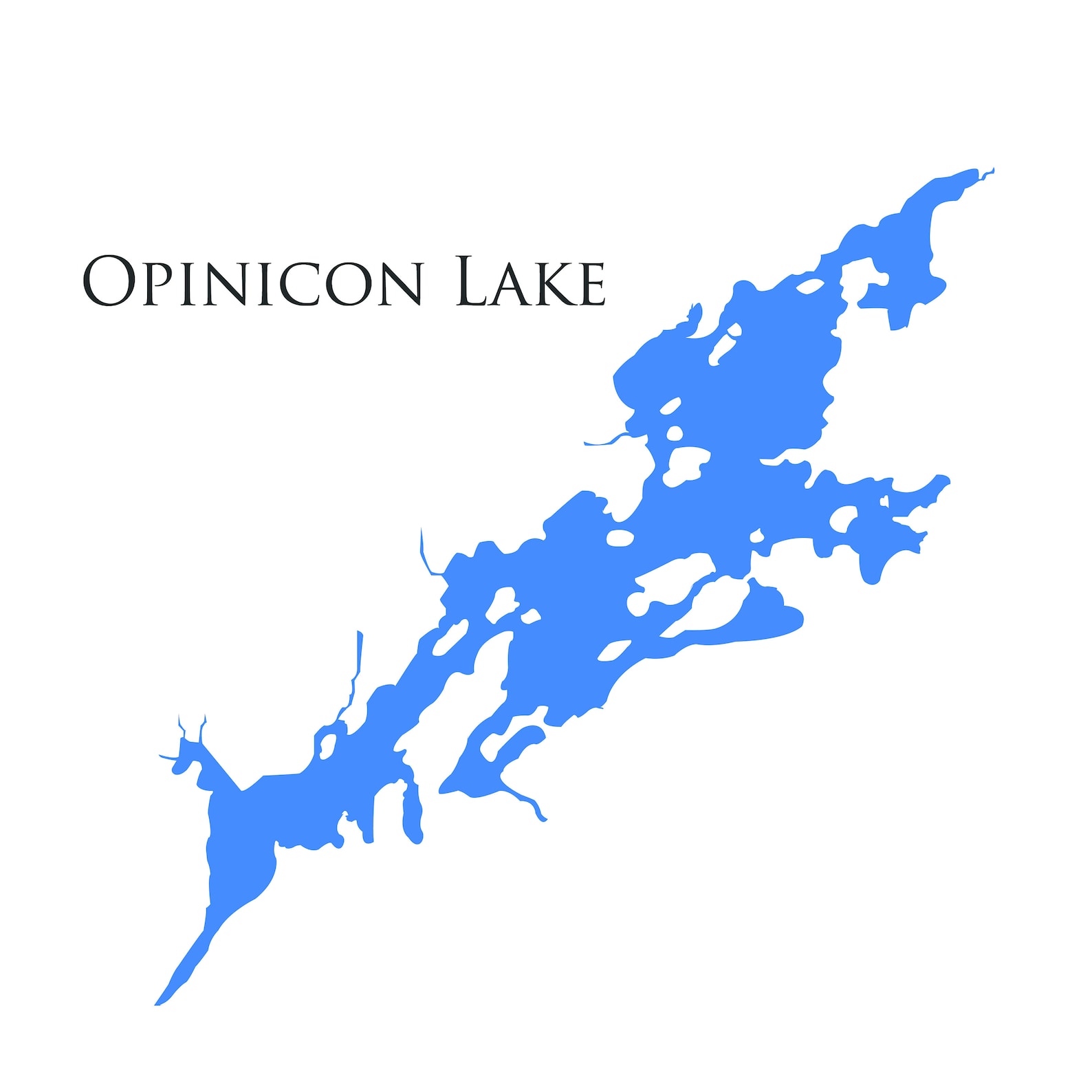 Opinicon Lake Digial Art Map Impression minimaliste - Etsy France