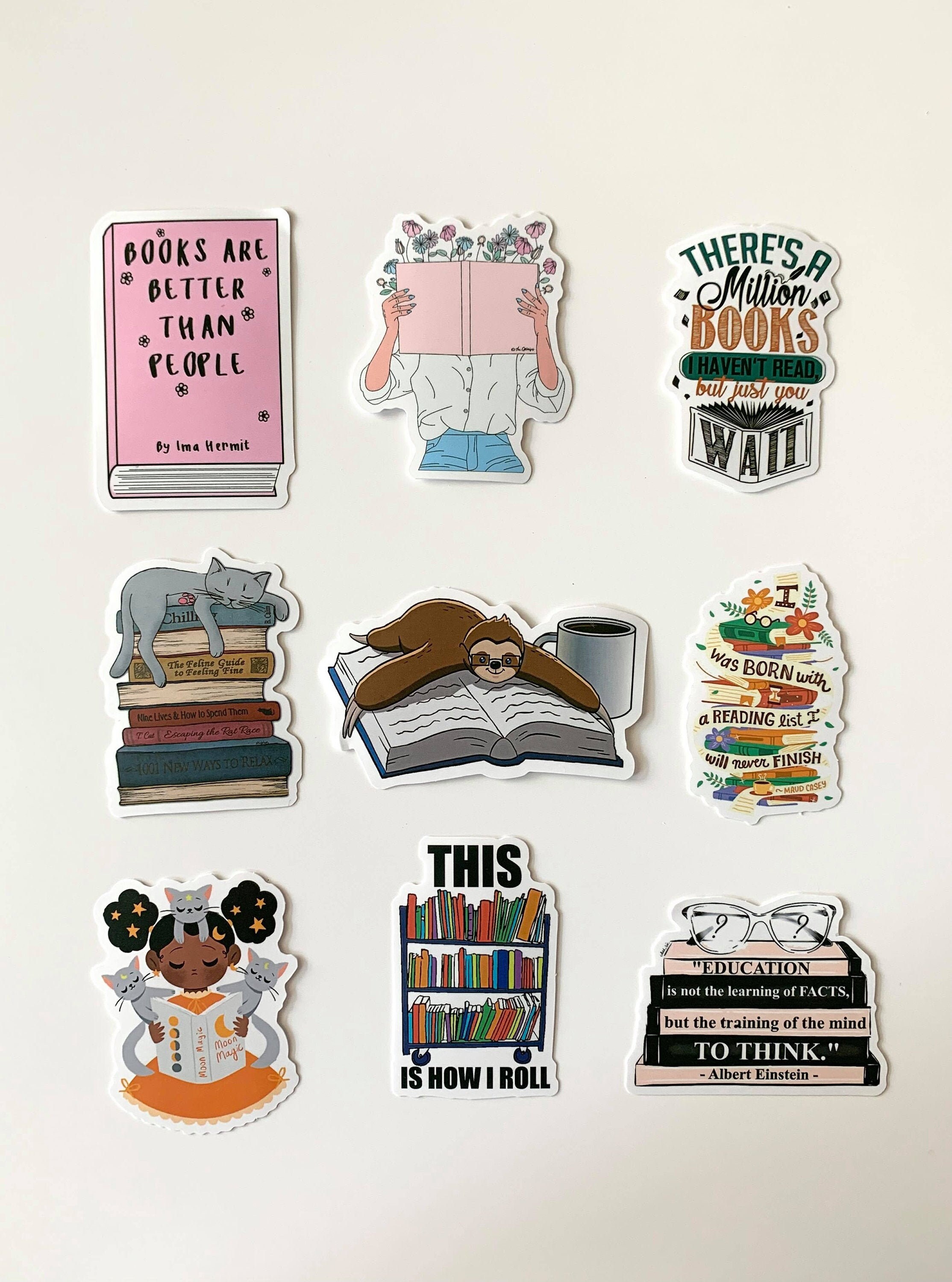 50pc lectura pegatinas libro pegatinas | Etsy
