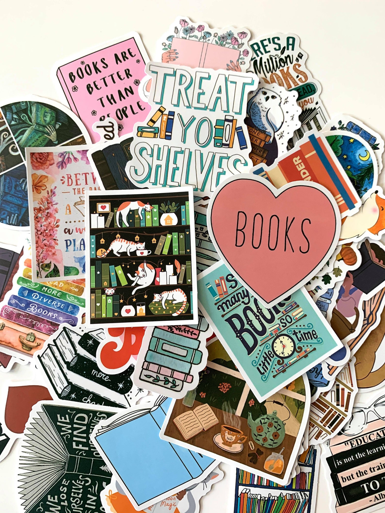 50pc Reading Stickers Book Stickers | Etsy