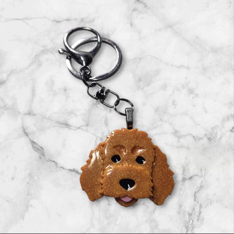 Spoodle Spaniel X Poodle Cute Dog Keyring Keychain Handmade Unique ...