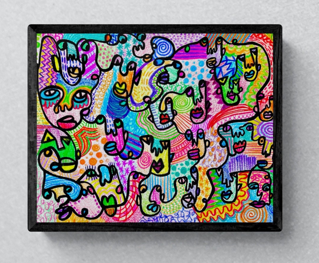Colorful Wall Art Funky Art Print Colorful Abstract Art - Etsy