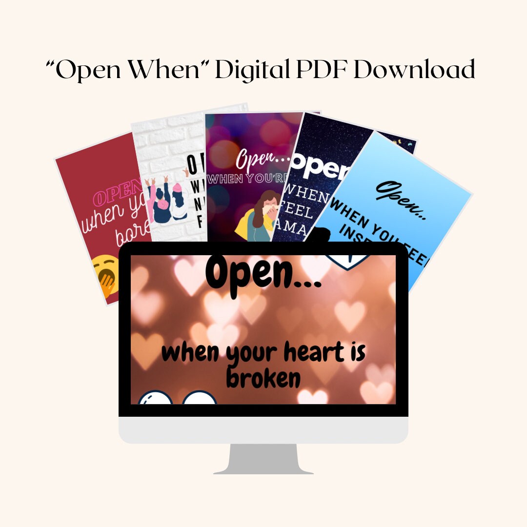 Open When Cards for Grown Kids Digital Download Open When Card Prompts ...