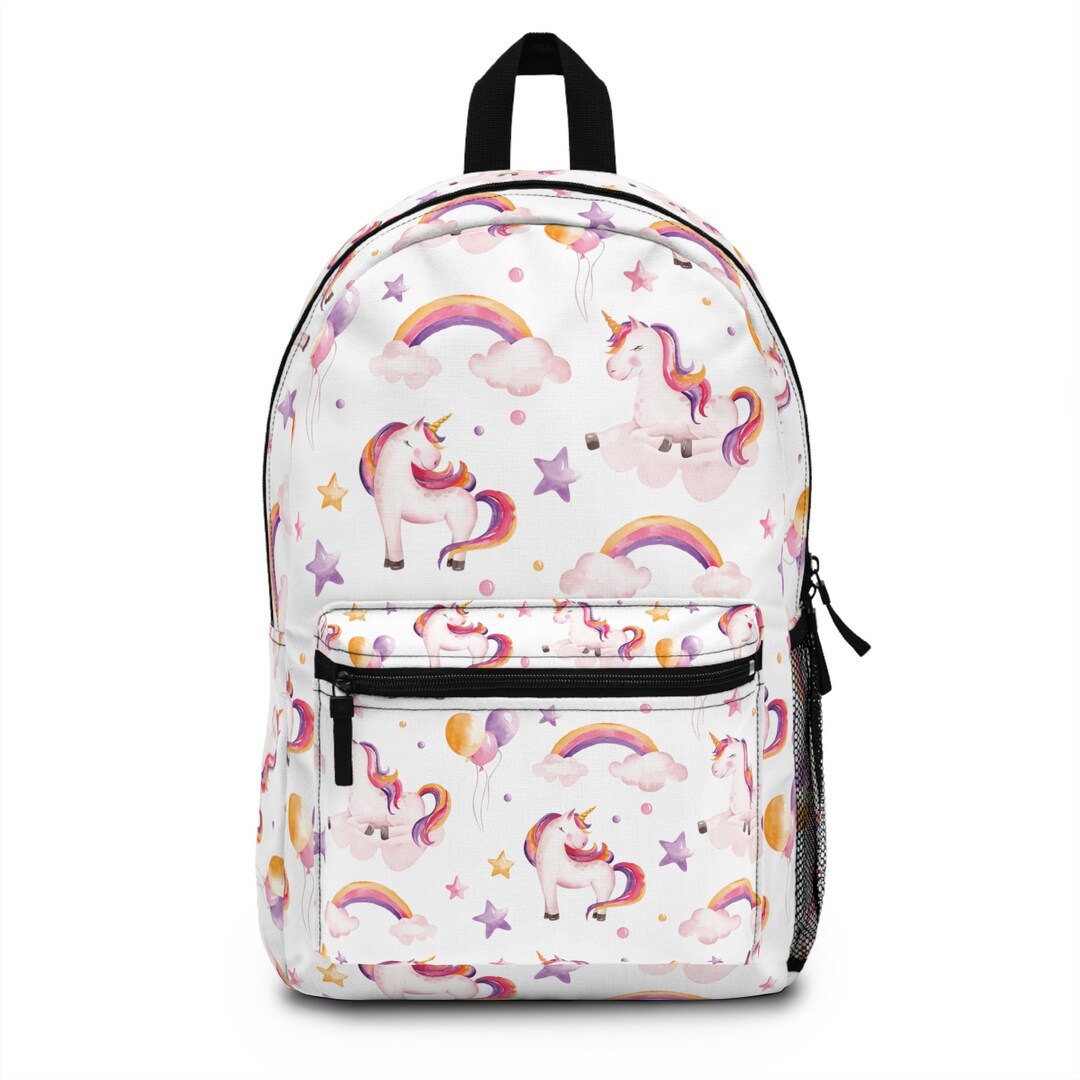 Unicorn Backpack Rainbow Star Fun Unicorn Balloons Girls Whimsical ...